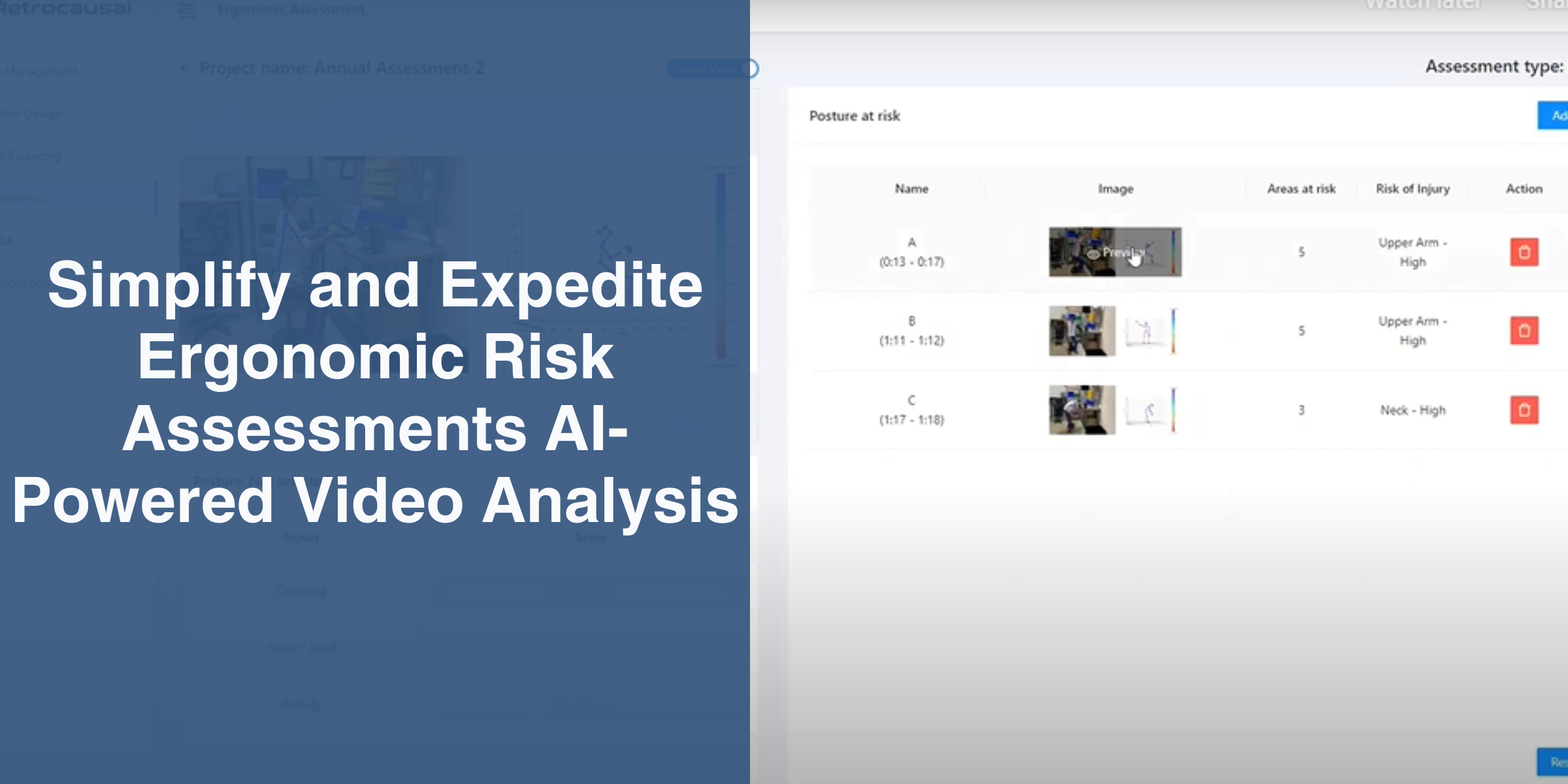 AI Ergonomic Risk Assessment from Simple Video